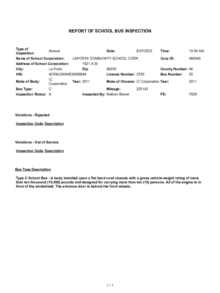 Fillable Online secure in LAPORTE COMMUNITY SCHOOL CORP. Bus ...
