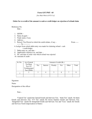 Fillable Online GST REFUNDS - COMMERCIAL TAXES DEPARTMENT Fax Email ...