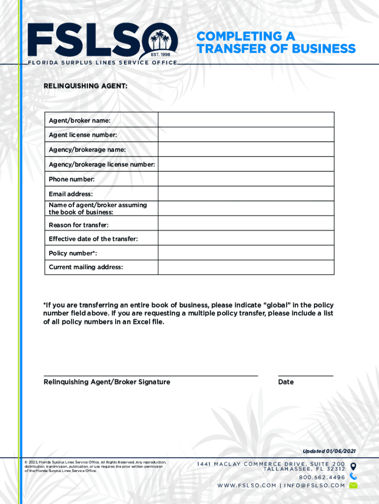Fillable Online Transfer-Of-Business-Form Fax Email Print - pdfFiller