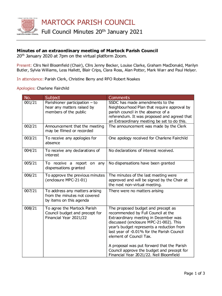 Fillable Online stoke st. gregory parish council Fax Email Print ...