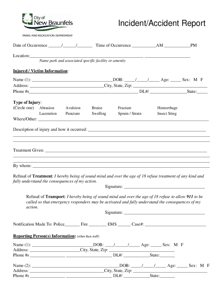 Fillable Online ACCIDENT / INCIDENT INVESTIGATION REPORT FORM Fax Email ...