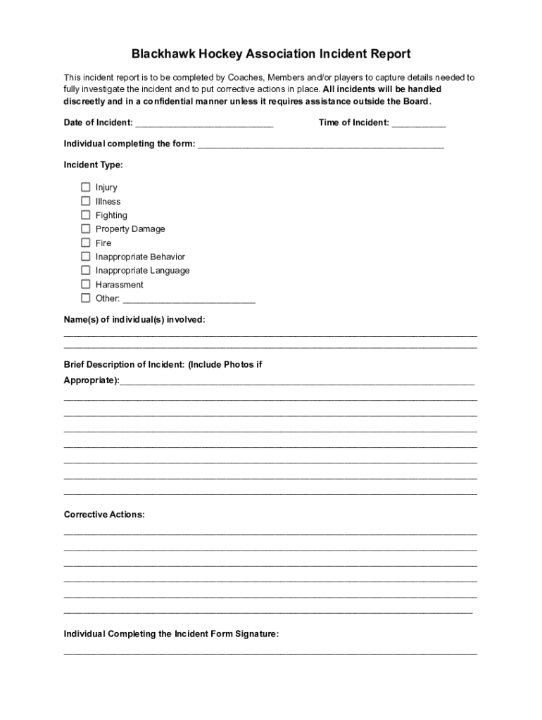 Fillable Online USA Hockey Incident Report Cheat Sheet - Ngin Fax Email ...