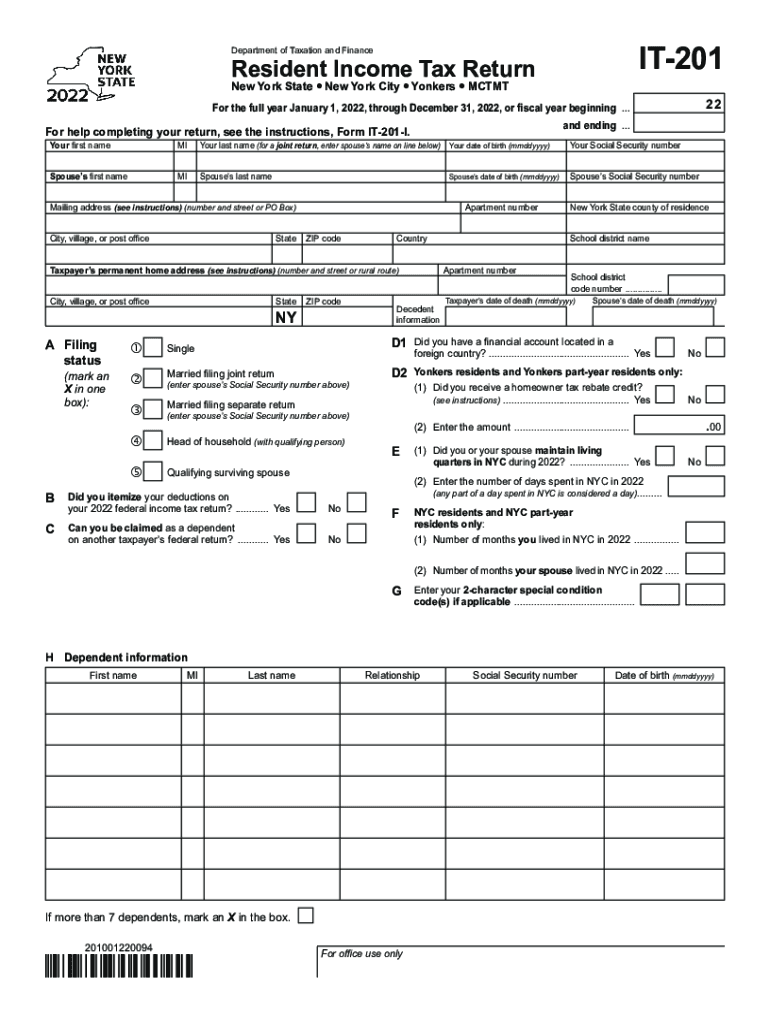 Fillable Online Form IT-201-X Amended Resident Income Tax ... - eFile ...