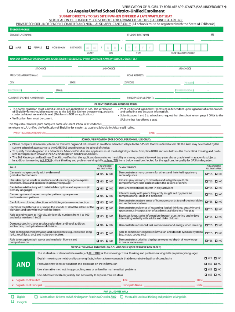 Fillable Online Verification of Eligibility form Fax Email Print ...