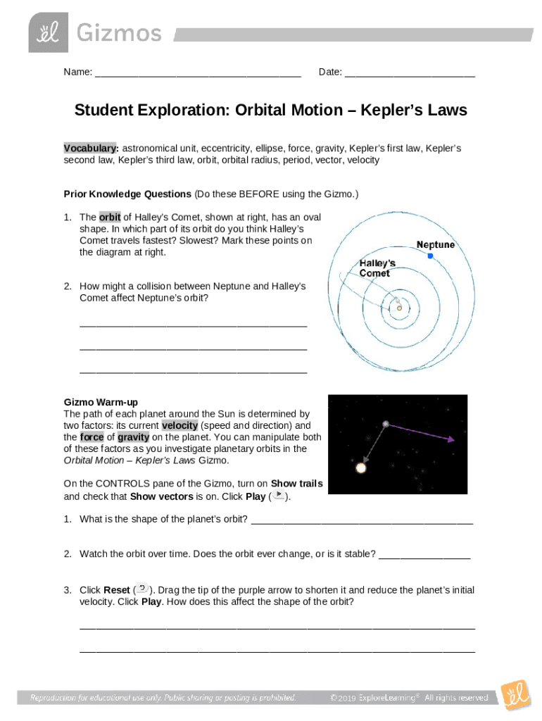 Kepler's Laws of Planetary MotionCK-12 Foundation Doc Template | pdfFiller