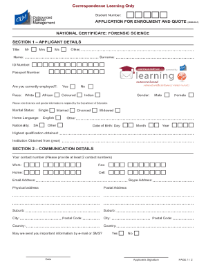 Fillable Online Forensic Science CertificateUNTUniversity of North ...