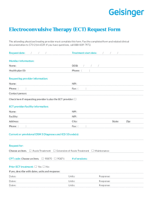 Fillable Online Electroconvulsive Therapy (ECT) Request Form Fax Email ...