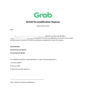 Fillable Online GCASH Re-modification Request - WordPress.com Fax Email ...