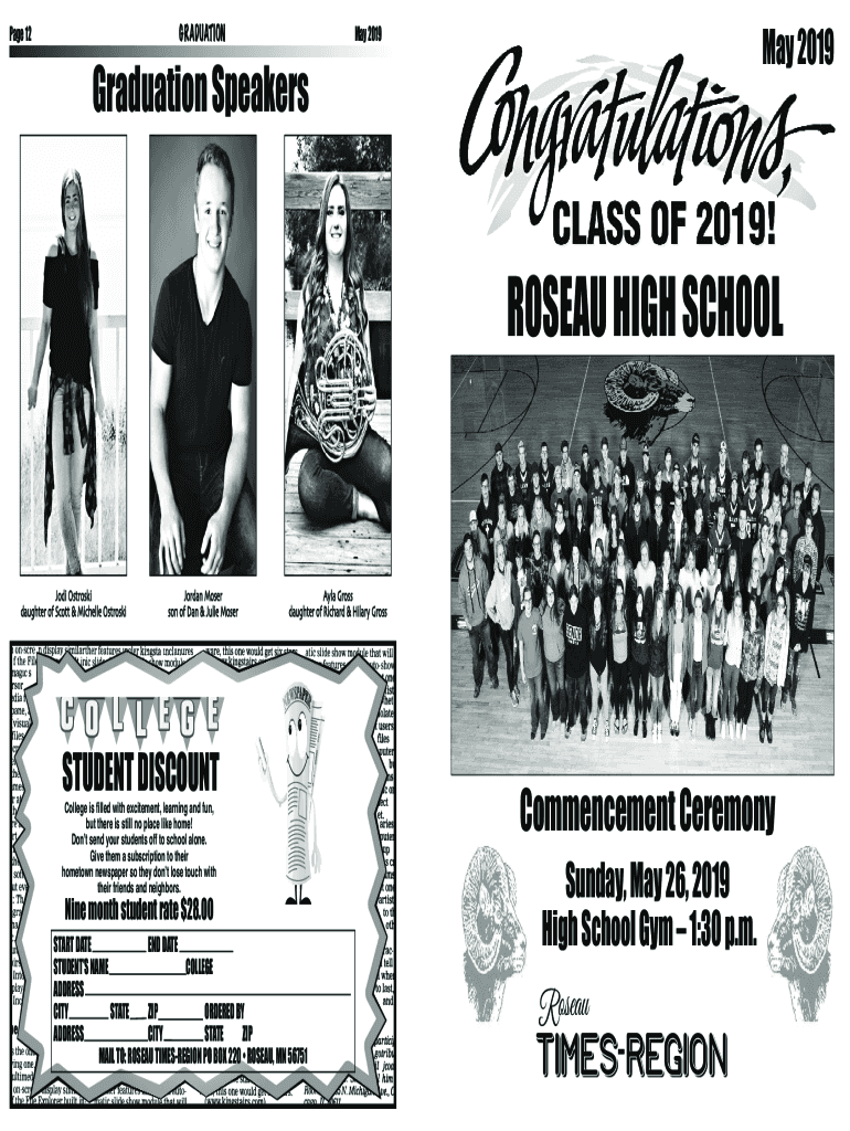 Fillable Online ROSEAU HIGH SCHOOL Fax Email Print - pdfFiller