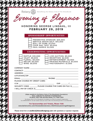 Fillable Online TheRotaryClub - Gala - Sponsor Form - Non Editable PDF ...