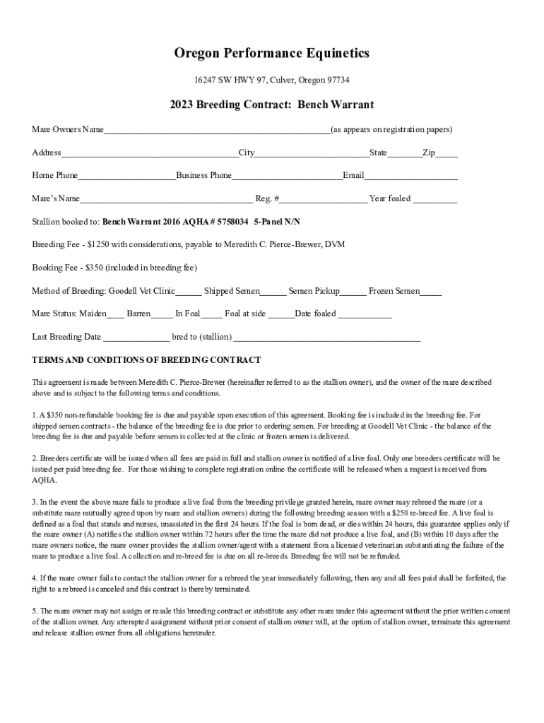 Fillable Online Oregon Performance Equinetics Fax Email Print - pdfFiller