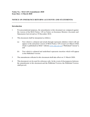 Fillable Online Notice No. : MAS 129 - Monetary Authority of Singapore ...