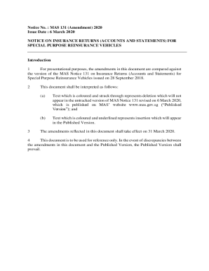 Fillable Online Notice 131 on Insurance Returns (Accounts and ...