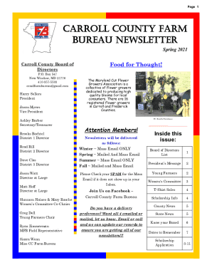 Fillable Online Carroll County Farm Bureau members meet with state ...