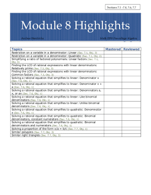 Fillable Online Module 8 Highlights Fax Email Print - pdfFiller