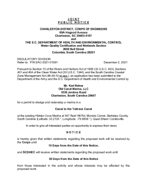 Fillable Online joint - U.S. Army Corps of Engineers, Charleston ...