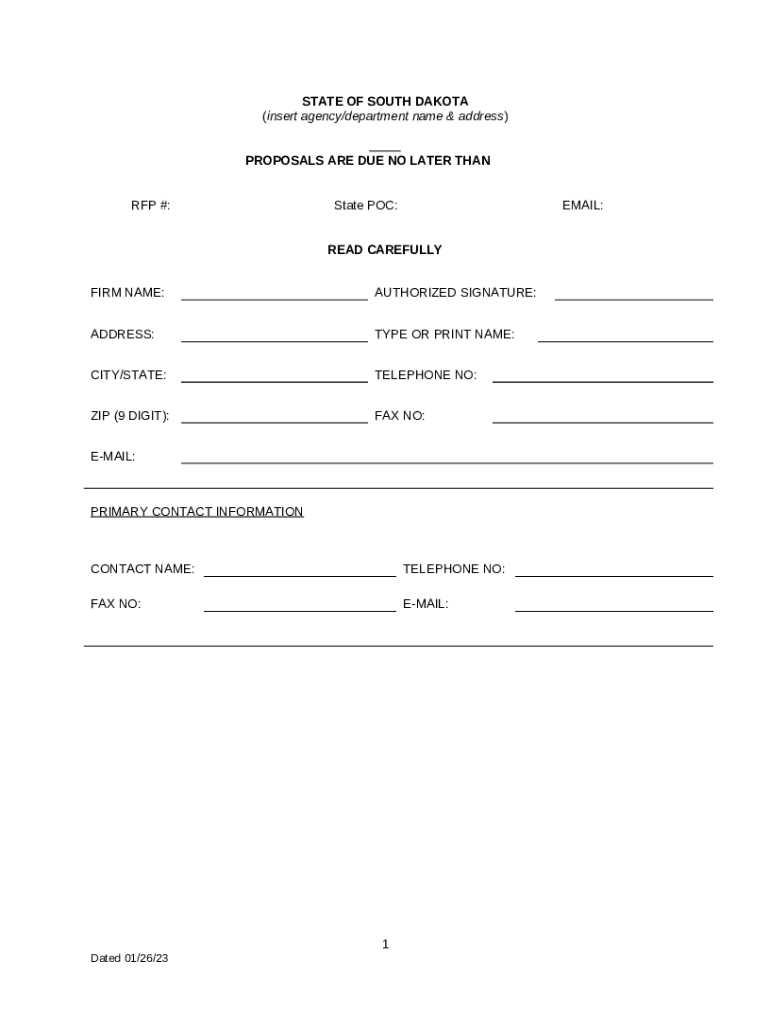 South Dakota / Contact Change Request / Individual - NIPR Doc Template ...