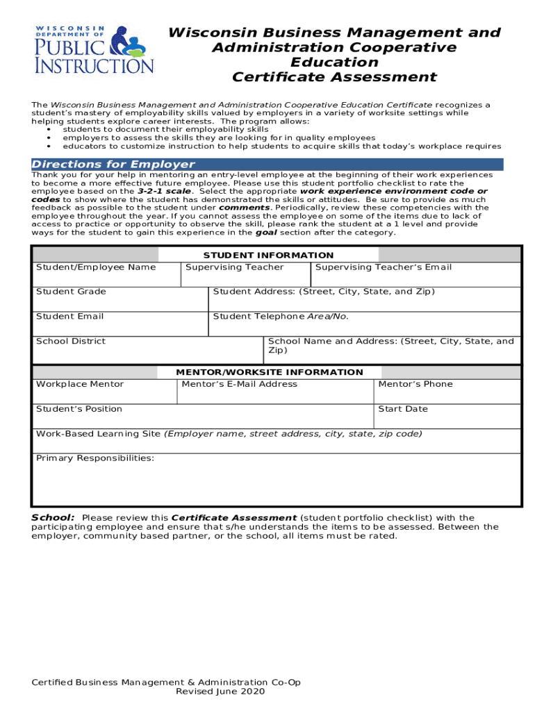 Wisconsin Business Management Administration Education Certificate ...