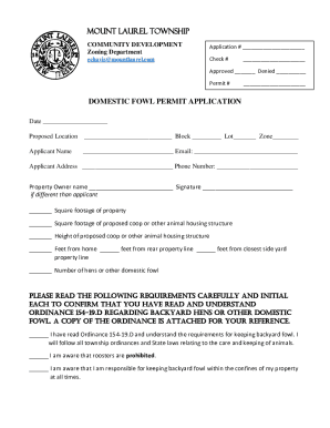 Fillable Online Permit Applications and Forms - Welcome to Mount Laurel ...