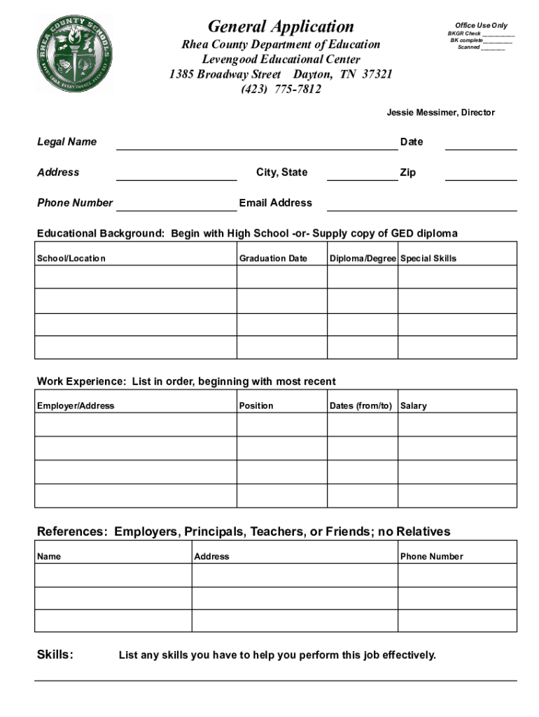 Fillable Online General Application - Connect Suite Fax Email Print - pdfFiller