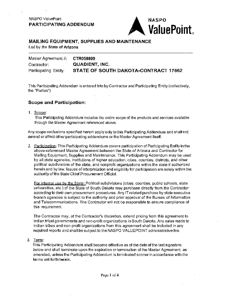 Fillable Online STATE OF SOUTH DAKOTA CONTRACTUAL PROVISIONS Sample ...