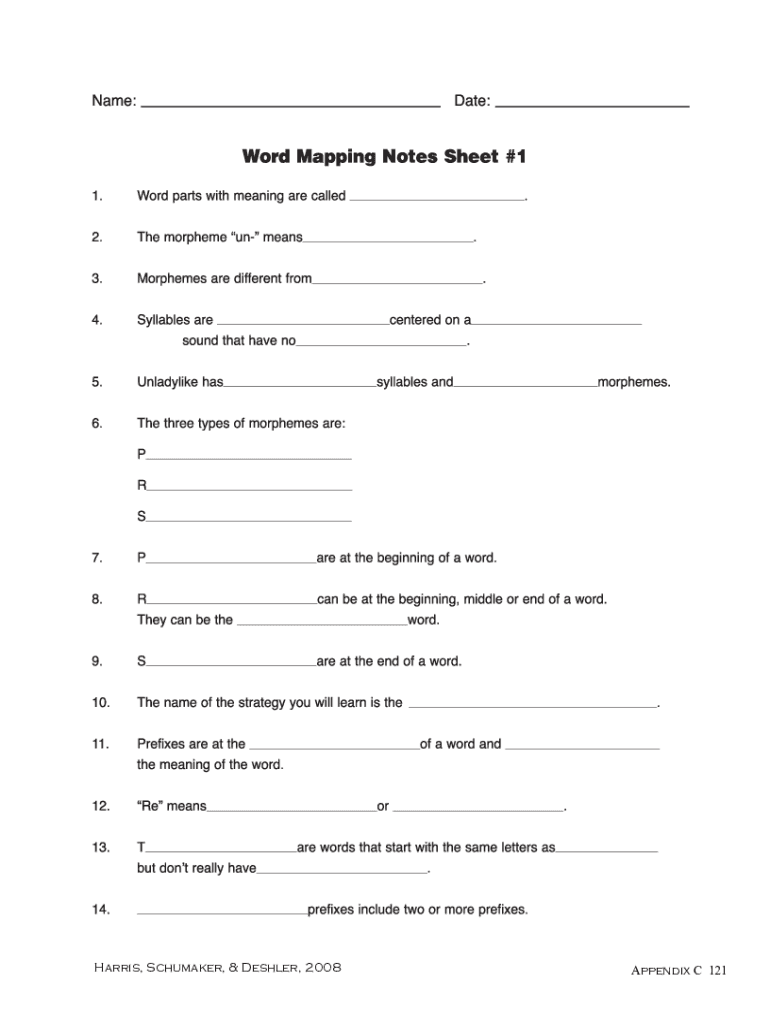 Fillable Online Word Mapping Strategy: Instructor's Manual - Edge Enterprises Fax Email Print ...