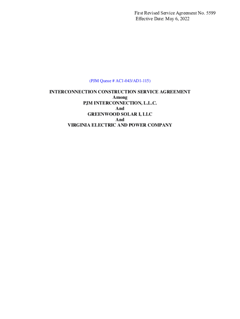 Fillable Online Original Service Agreement No. 5969 Effective Date ...