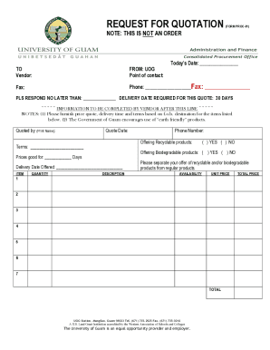 Fillable Online Form PROC-01 Request for Quotation Form 05.10.11.doc ...