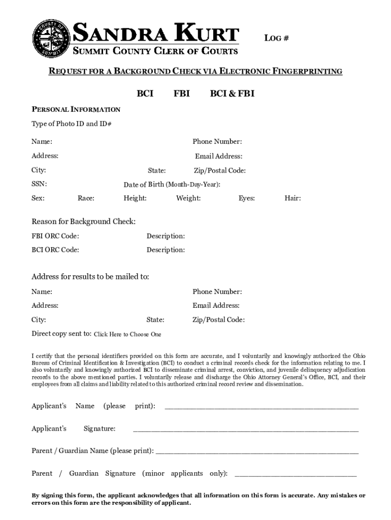 Fillable Online clerkweb summitoh Summit County Sheriff's Office OH ...