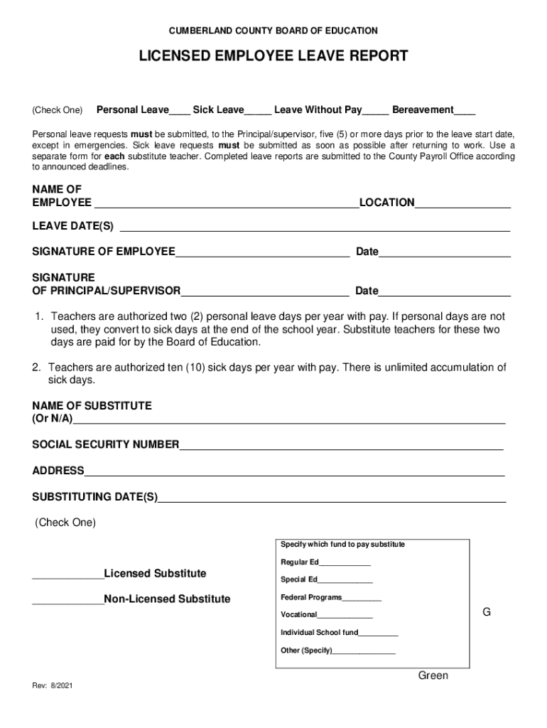 Fillable Online Employment StandardsA Summary of Leave of Absence ...