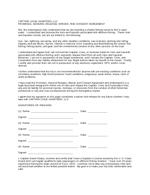Liability Release & Private Charter Agreement Doc Template | pdfFiller