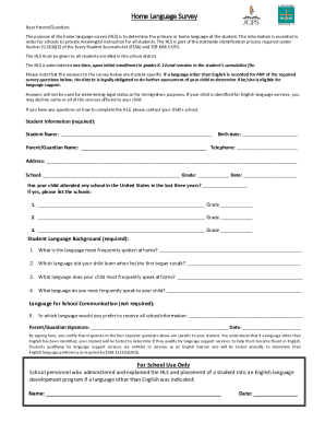 Fillable Online Home Language Survey Template Fax Email Print - pdfFiller