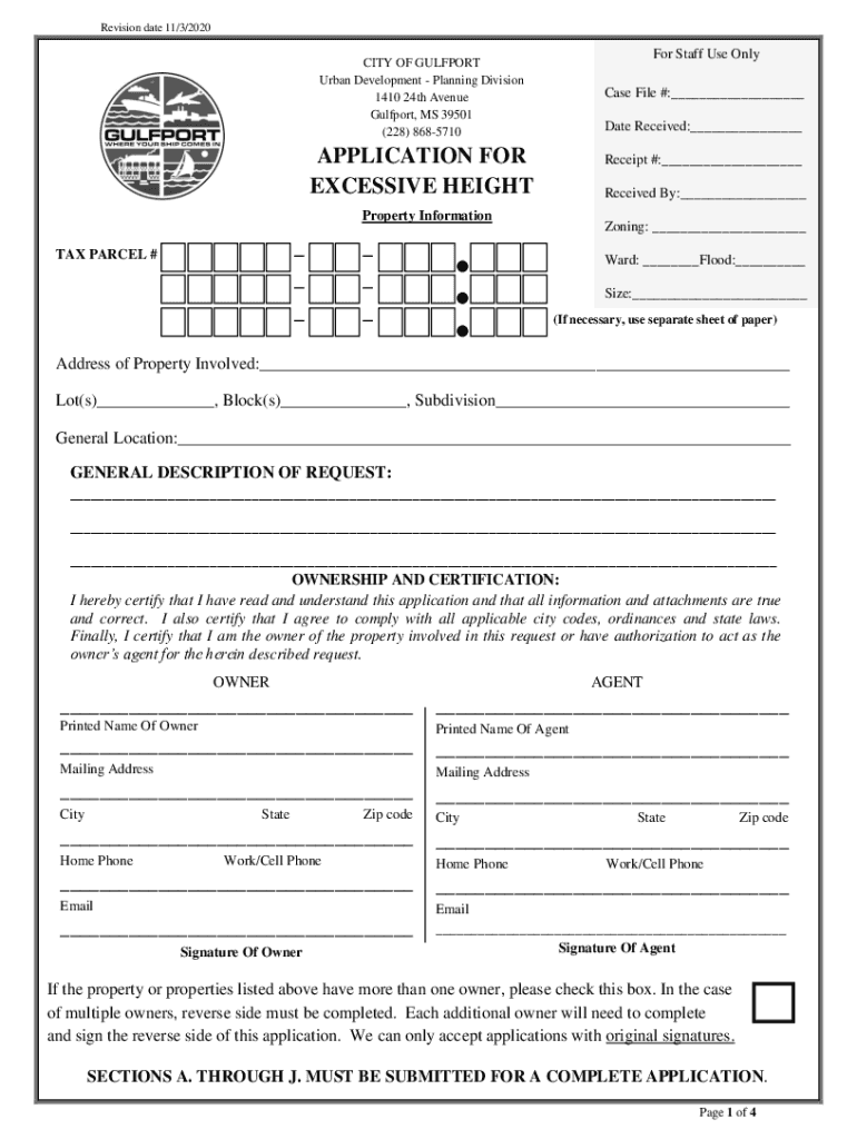 Fillable Online City of Gulfport Urban Development Department ...