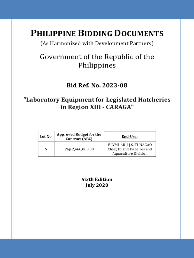 Fillable Online Philippine Bidding Documents - EMB Region 13 Fax Email Print - pdfFiller