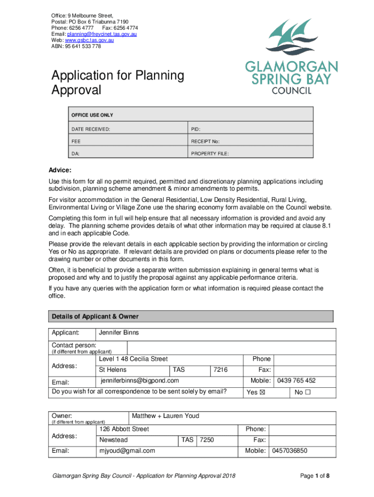 Fillable Online Glamorgan Planning Application Form Fax Email Print ...
