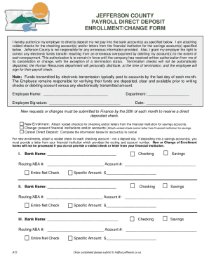 Fillable Online PAYROLL CHECK DIRECT DEPOSIT Fax Email Print - pdfFiller
