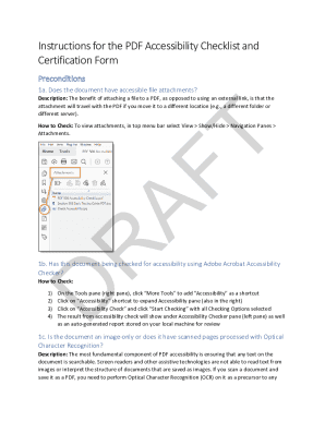 Fillable Online Instruction for the PDF Accessibility Checklist and ...