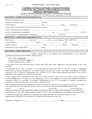 Fillable Online Certificate of Fitness Alternative Issuance Procedure P ...