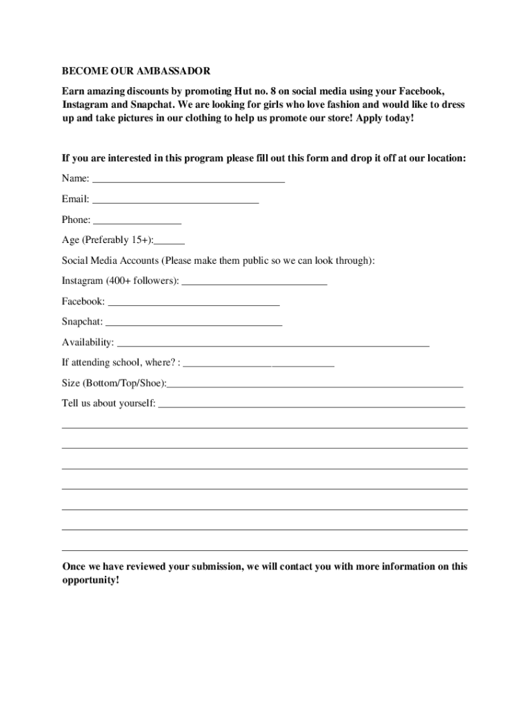 Fillable Online The Instagram Brand Ambassador Scam - don't fall for ...