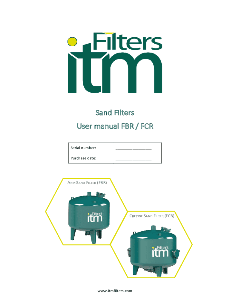 Fillable Online Sand filters FBR / FCR Data Sheet Fax Email Print ...