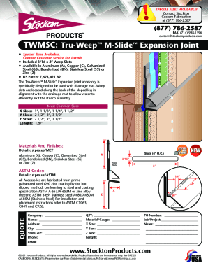 Fillable Online TWMSC: Tru-Weep M-Slide Expansion Joint Fax Email Print ...