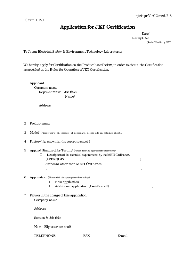 Fillable Online s-jet-pr51-02e-ed.2.3 - Forms for application on JET ...