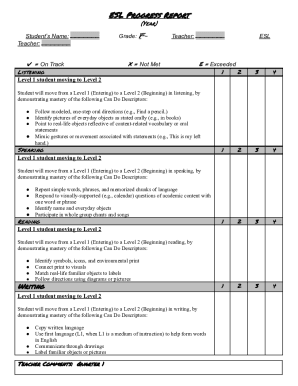 Fillable Online School Progress Report - Randall's ESL Cyber Listening ...