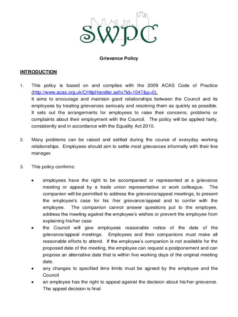 Fillable Online Acas guide to discipline and grievances at work Fax ...