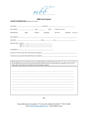 Fillable Online MBB Grant Request Fax Email Print - pdfFiller