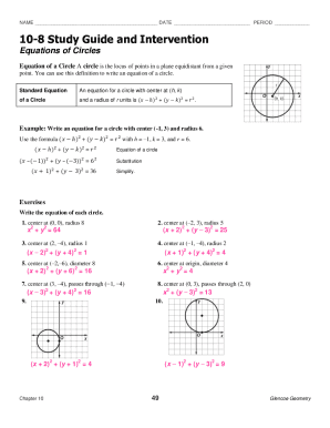 Fillable Online Equations of Circles Study Guide and Practice (1).pdf ...