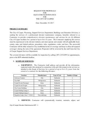 Fillable Online Request for Proposals (RFP) for Elevator Maintenance ...