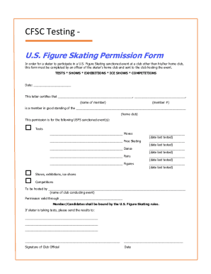 Fillable Online USFSA Permission Form - Queen City Figure Skating Club ...