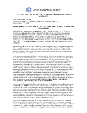 Fillable Online Event Waiver and Release of Liability Form Fax Email ...