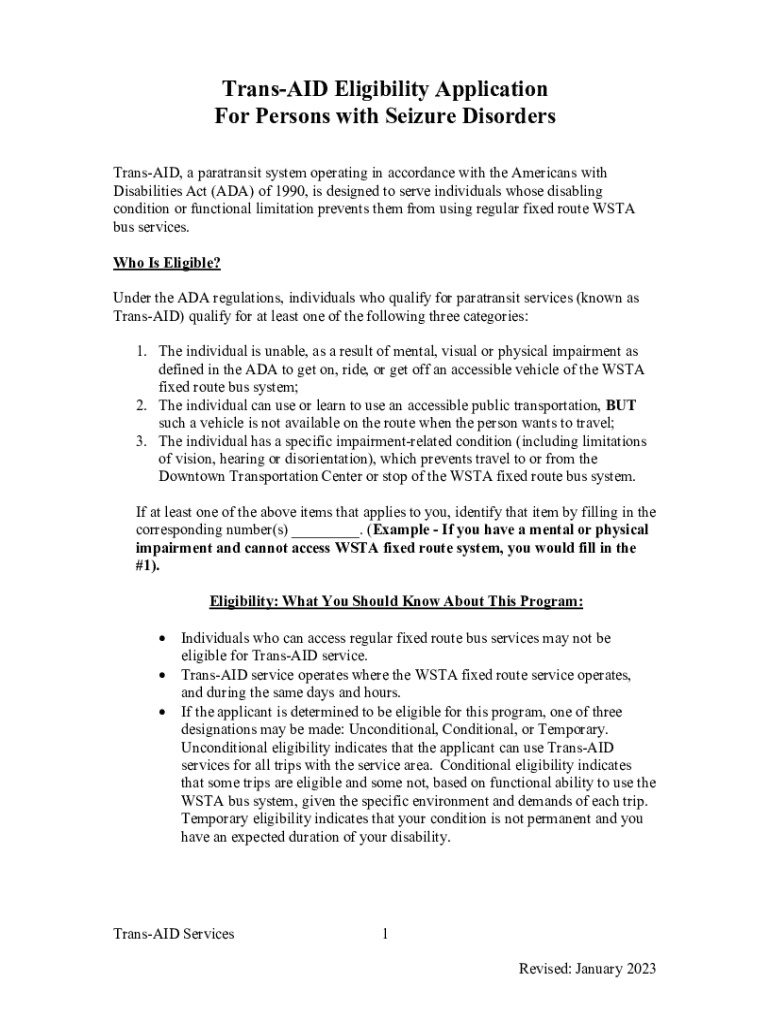 Fillable Online ADA Paratransit Service Alternatives Analysis for ...
